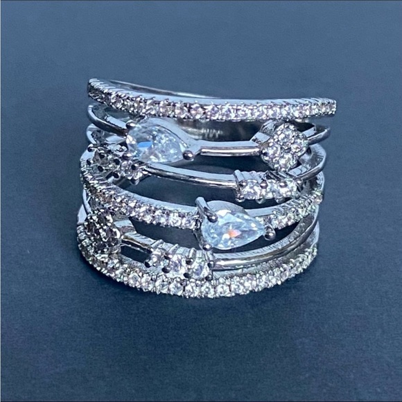 Jewelry | New Stacked Layer Silver Fashion Ring | Poshmark